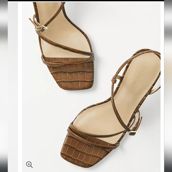 Ann Taylor | Shoes | Ann Taylor Size 1 Brown Croc Embossed Strappy ...